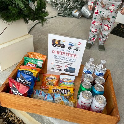 Delivery Driver Snack & Drink Sign, Mail Carrier, Packages, Essential ...