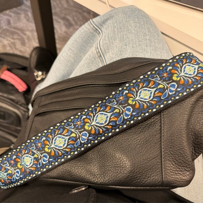 Slim Retro Purse Strap, Geometric Pattern, Replacement Crossbody Strap - Etsy