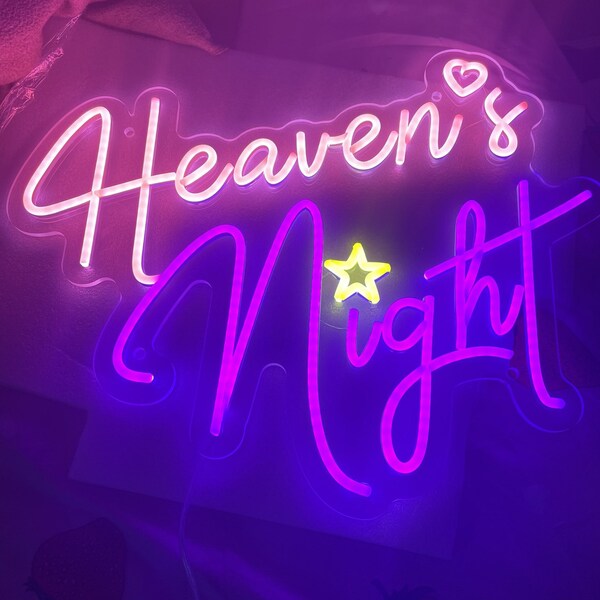 Heaven's Night Neon Sign Custom Neon Lights Sign Wedding Neon Sign LED ...