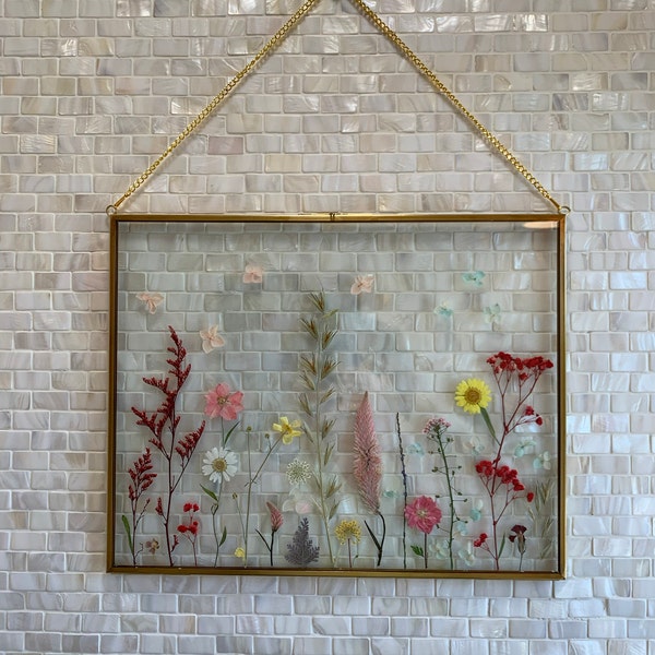 Pressed Flower Frame Pressed Flower Art Dry Flower Art Pressed Flower ...