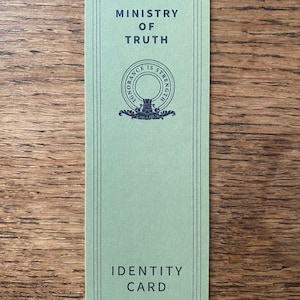 George Orwell's 1984 Bookmark Winston Smith's Employee ID - Etsy UK