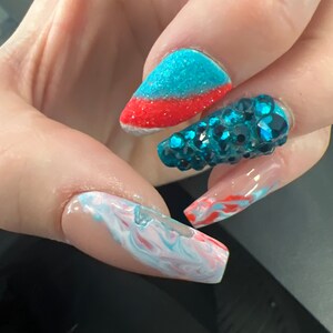 Freaknik Nails 90s Nails Rainbow Nails Retro Nails Neon Nails Unique ...