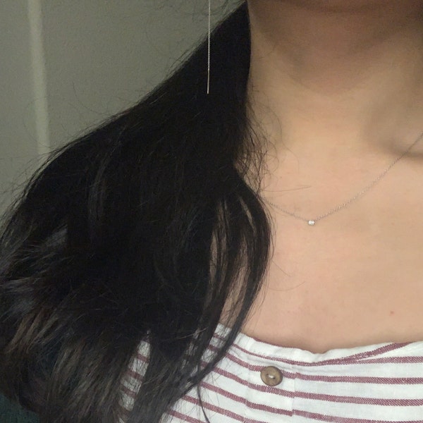 Prong Setting Diamond Necklace / Diamond Solitaire Pendant / Floating ...