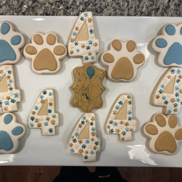 Custom Bluey Inspired Sugar Cookies, One Dozen - Etsy