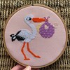 Stork and Baby Cross Stitch Pattern PDF Personalised Newborn Baby ...