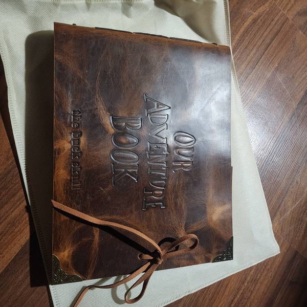Our Adventure Book, Genuine Leather Photo Album Scrapbook, Personalized ...