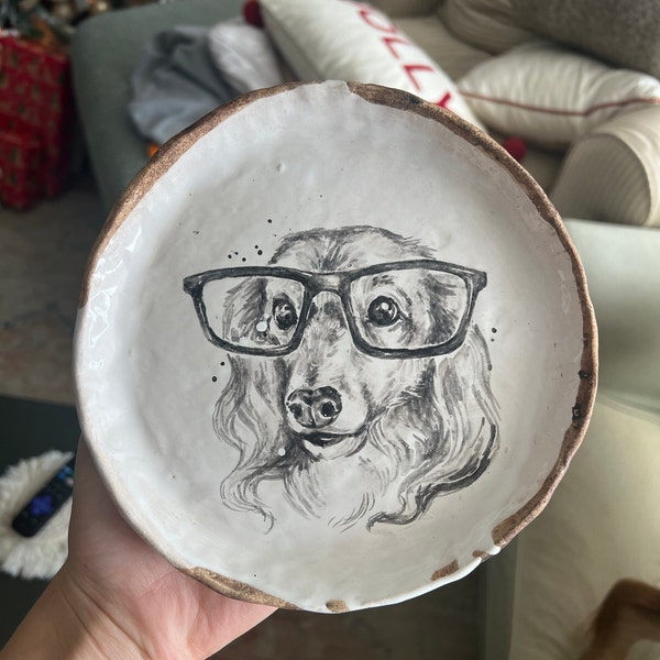 Corgi Dog Ceramic Plate, Pet Portrait Plate, Custom 8 in Plate, Pet ...