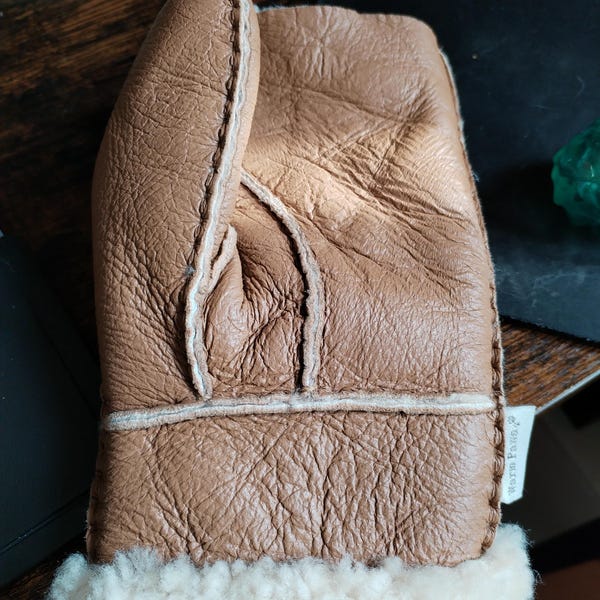 Upcycled Shearling Mittens – Handmade Lamb Leather & Wool Flip-top ...