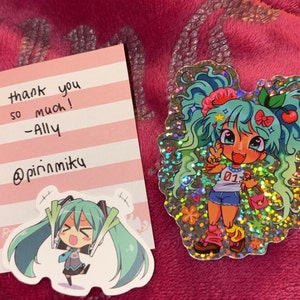 Gyaru Hatsune Miku Acrylic Epoxy Glitter Keychain - Etsy