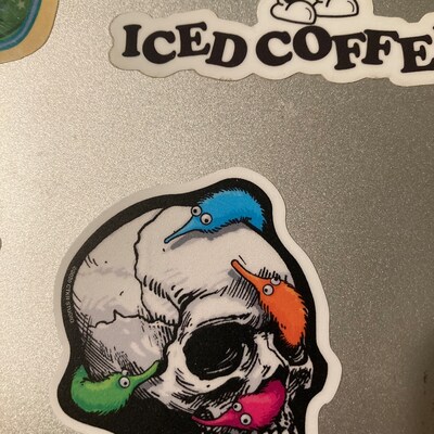 VS031 Halloween Retro Black Cat Face Stickers / Vintage Spooky Kitsch ...