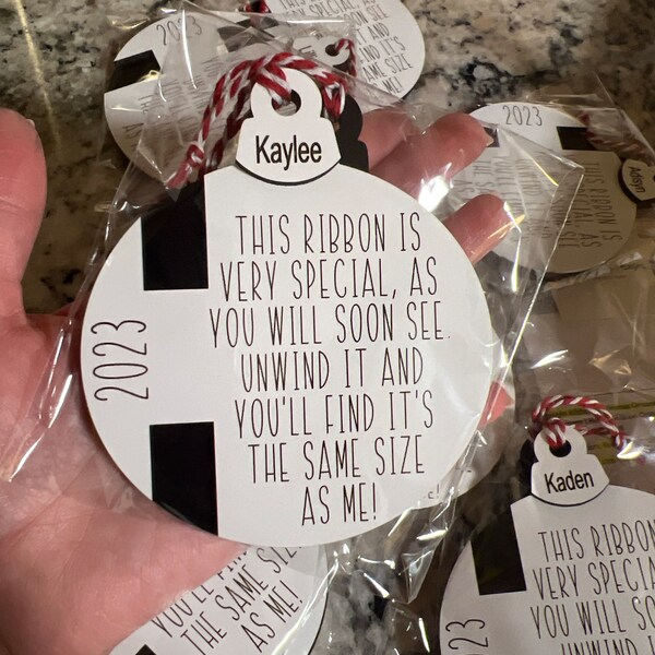 READY TO SHIP | Height Ribbon Christmas Ornament | Keepsake Height ...