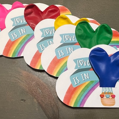 Printable Hot Air Balloon Valentine's Day Card Non-candy Valentine Idea ...