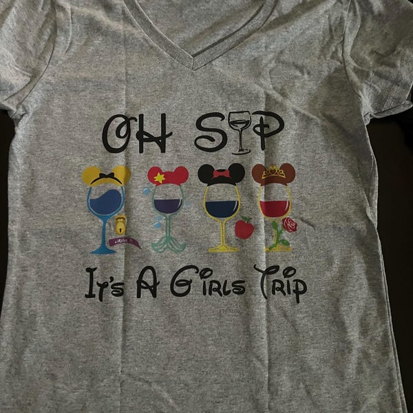 Oh Sip It's A Girls Trip Disney Princess Shirt, Disney Drinking Shirt, WDW Disneyland Girl Trip ...