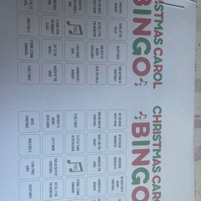 Christmas Carol Bingo, 50 Printable Christmas Carol Bingo Cards ...