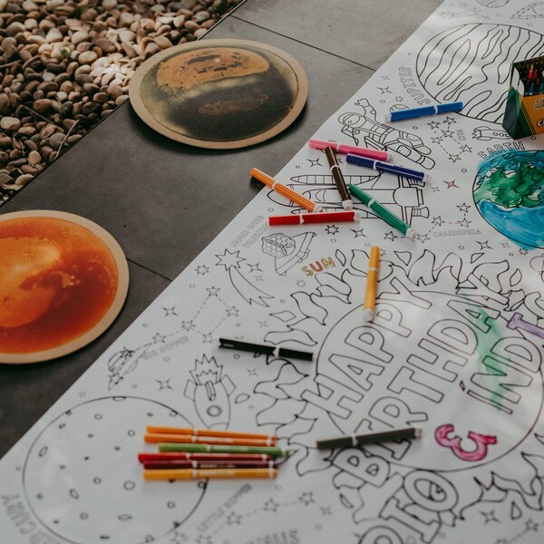 GIANT Halloween Coloring Poster or Table Cover Paper Pumpkin Tablecloth ...