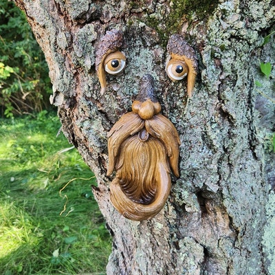 Tree Faces Tree Hugger Yard Art Garden Decoration unique Glow in the ...