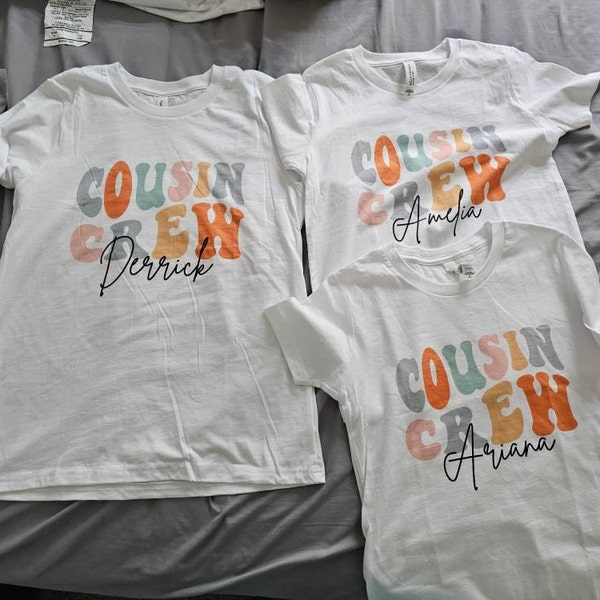 Personalized Groovy Cousin Crew Kids Shirt Retro Custom Matching Cousins Shirts Cousin Trip Boho ...