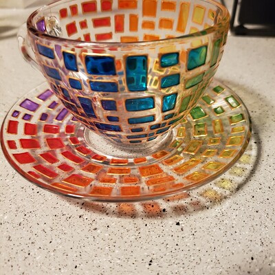 Tea Set Colorful Tea Cup and Saucer Personalized Tea Party Favors ...