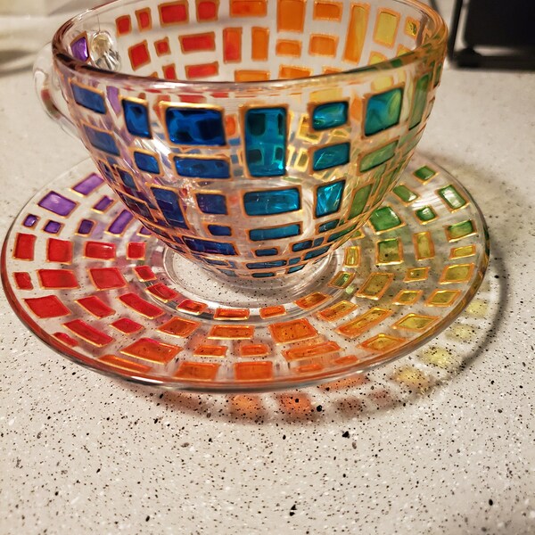 Tea Set Colorful Tea Cup and Saucer Personalized Tea Party Favors ...