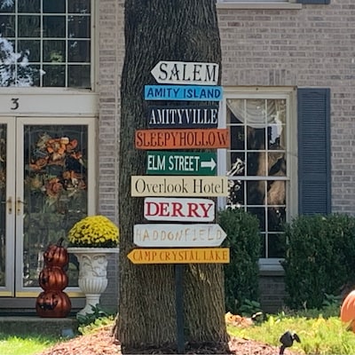 Halloween Directional Sign Individual Signs NO POST Distressed Lawn ...