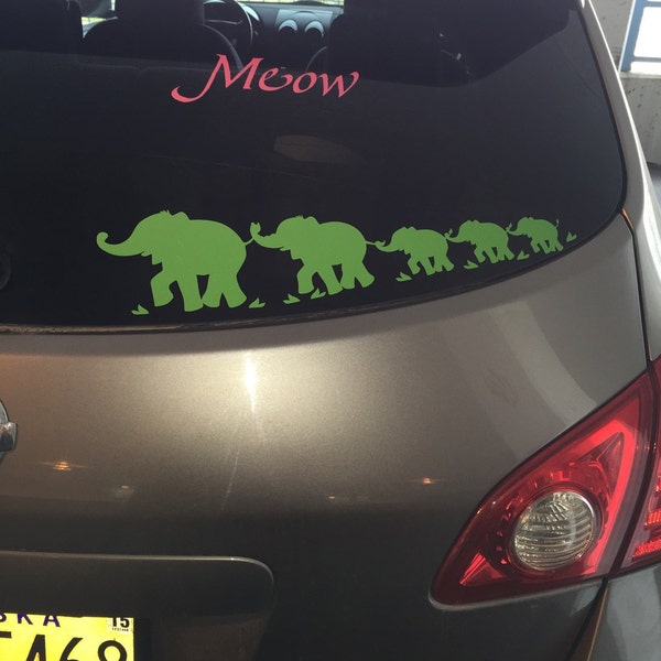 Personalized Elephant Parade Family Decal - YOUR COLOR CHOICE - 4" High ...
