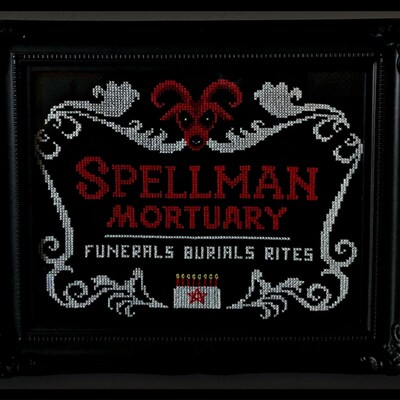 Spellman Mortuary Occult Cross Stitch Pattern Sabrina, Chilling ...