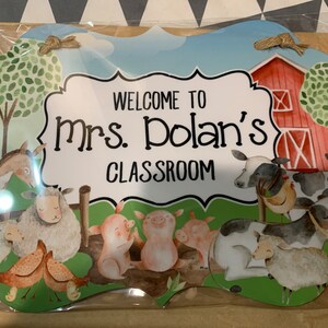 Coral Flowers Classroom Door Sign Personalized Teacher Gift - Etsy