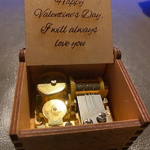 Wooden Wind-up Music Box Custom Engraving Choice of Over 100 All-time ...