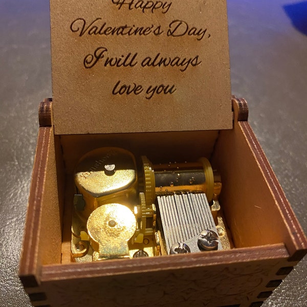 Wooden Wind-up Music Box | Custom Engraving | Choice of Over 100 All ...