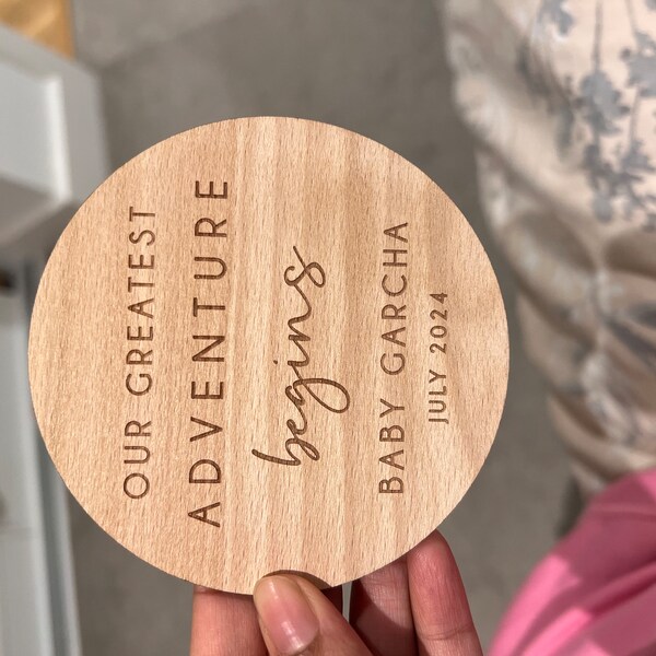 Personalised Pregnancy Announcement Sign | Wooden Due Date Plaque L ...