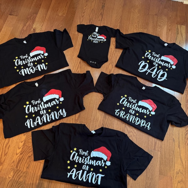 My First Christmas Shirt, Mom First Christmas Shirt, Dad First ...