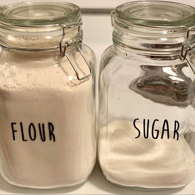 Kitchen Canister Labels, Flour Canister Decals, Dry Goods Decals, Sugar ...