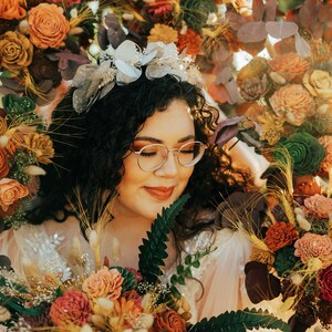 Burnt Orange Flower Hair Comb Terracotta Wedding Headpiece Bunny Tails ...