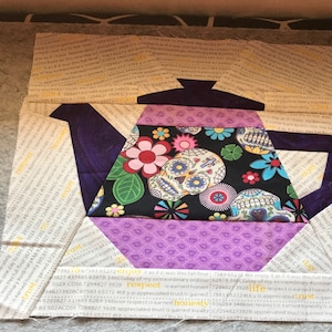 Tea Pot Quilt Block, Paper Pieced Quilt Pattern, PDF Pattern, Instant ...