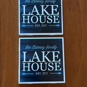 Custom Lake House Decor / Lake Lover Gift / Personalized Coasters ...