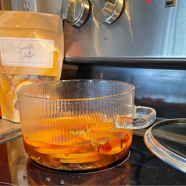 Glass Simmer Pot | Stovetop Potpourri Pot | All Natural | Housewarming ...