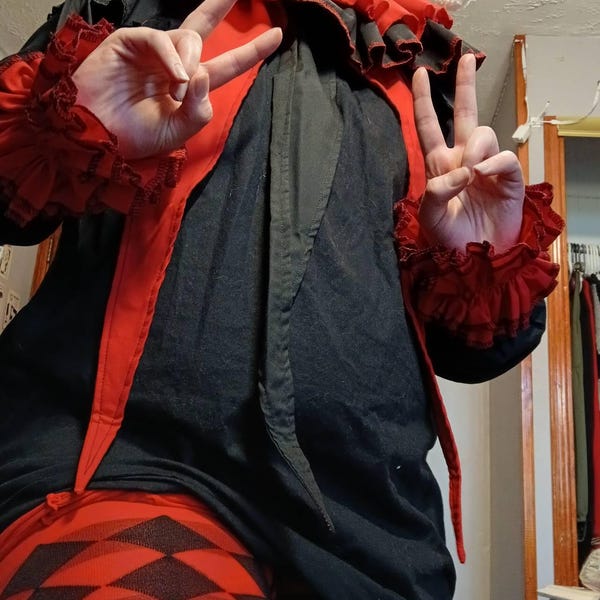 Primary Color Clown Ruffle Cuff Set Traditional Cotton Clowncore ...