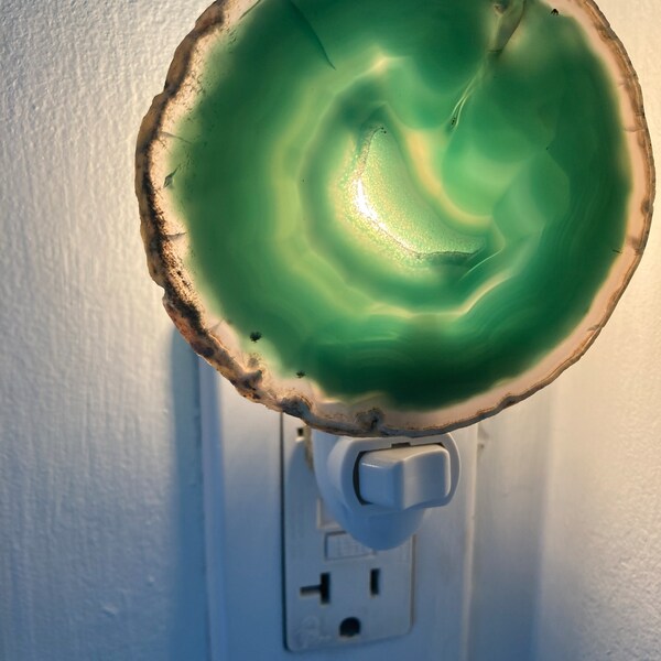 Agate Night Light Geode Night Light - Agate Slice Light - Bedroom Night ...