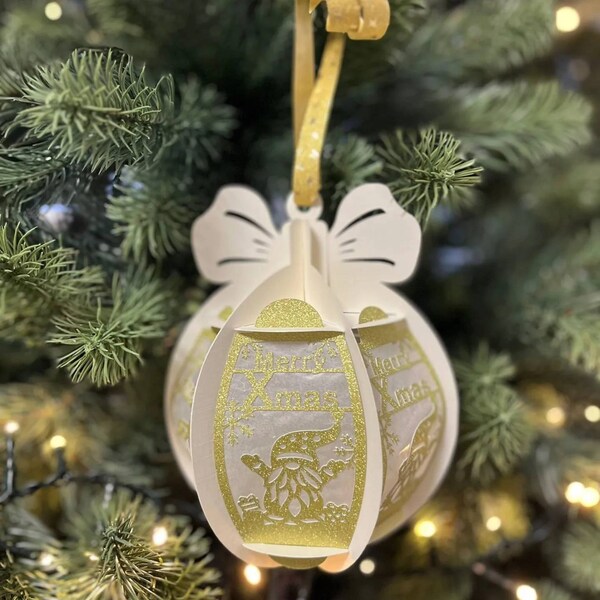 Pack 5 Hanging Christmas Ball Template - Christmas Ball SVG - DIY ...