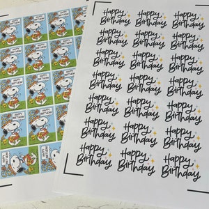 Snoopy Birthday Sticker Sheet - Etsy UK
