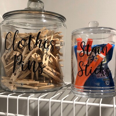 Clothes Pins Label Decal / Laundry Room Decor / Clothes Pins - Etsy