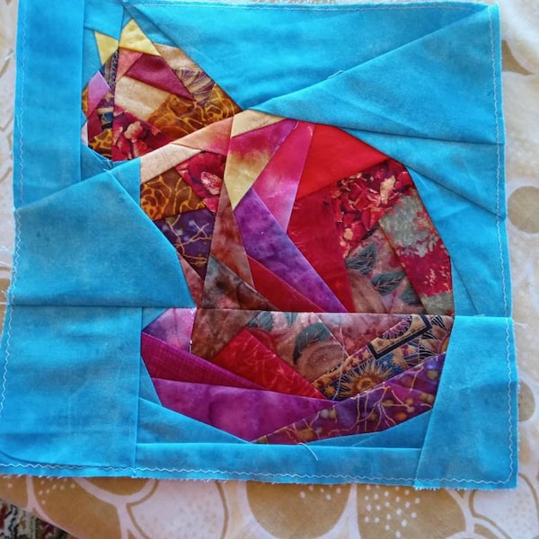 Geometric Cat Paper Pieced Pattern - Etsy