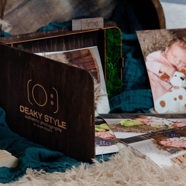 13x18cm (5x7) Rustic Wooden Photo Box. Couple Memory Box. Rustic Photo ...