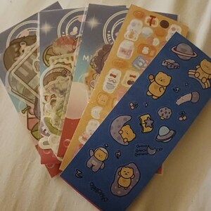 Cute Stickers, Clear Kawaii Stickers, Bunnies & Bears, Outline Stickers ...