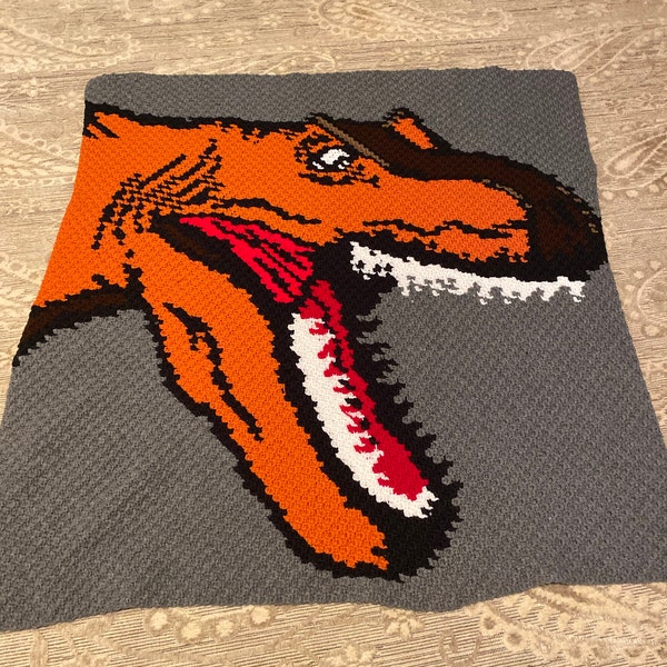 C2C T Rex Dinosaur Crochet Pattern / C2C Graphgan / Corner to Corner ...