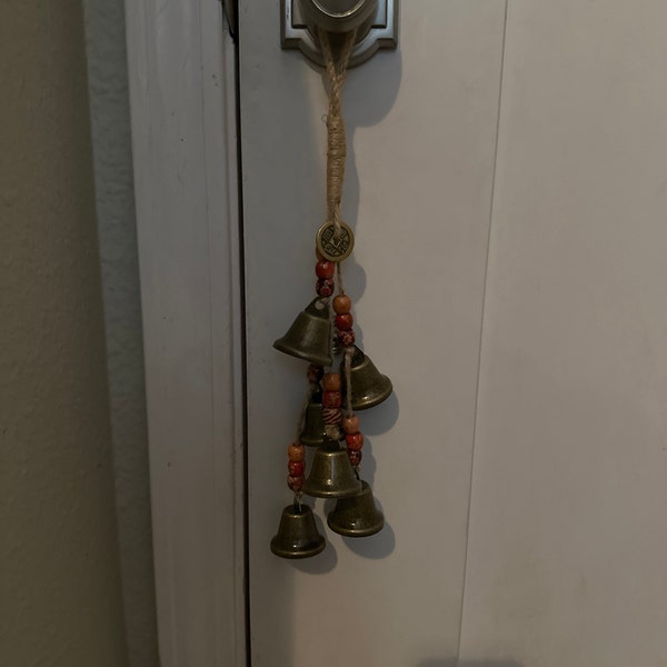 Protection Witch Bells, Doorknob Hanger, Celtic Door Bells, 6 Brass ...