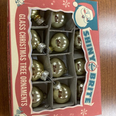 DIGITAL Vintage Christmas Santa Shiny Brite Ornament Box Craft File ...