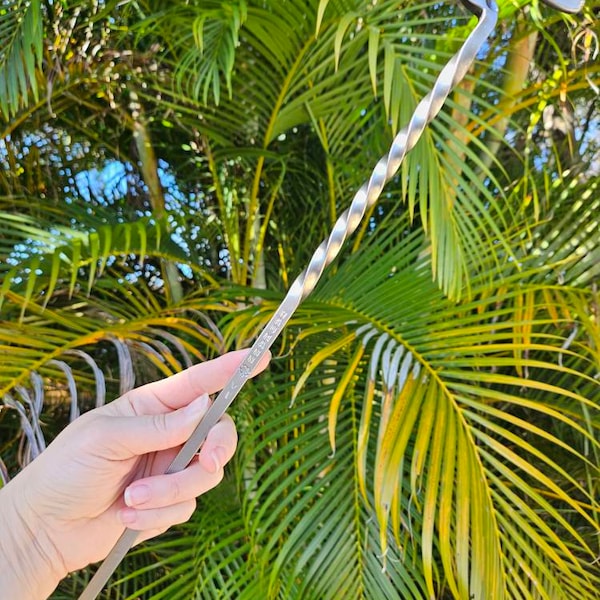 BBQ TOOL Steak Flipper Hook With Bottle Opener - Hand Forged Grill Tool ...