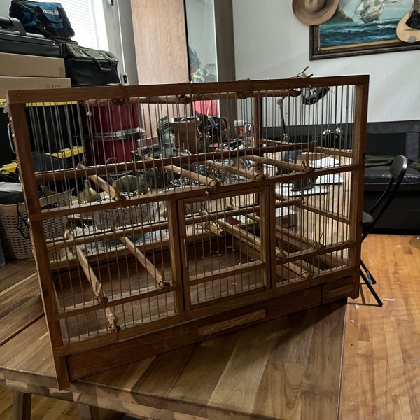 Handmade Wooden Bird Cage - Etsy