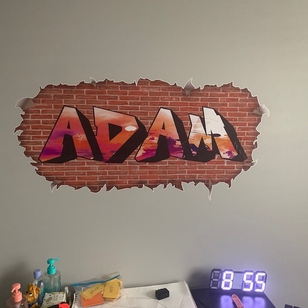 Custom Graffiti Name Wall Sticker Mural Removable - Personalized Hip ...